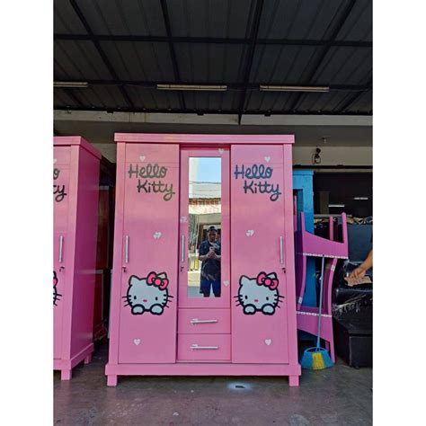 Jual Lemari Pakaian 3pintu Tipe Sleding Karakter Hello Kitty Doraemon Keroppi Mickey Mouse