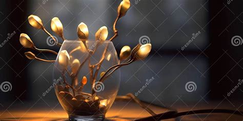 Bud Flower Light Bulbs On Glasses Environment Theme Blurred Background