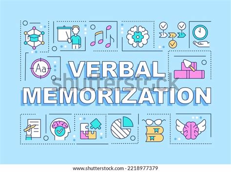 Verbal Memorization Word Concepts Turquoise Banner Stock Vector Royalty Free 2218977379