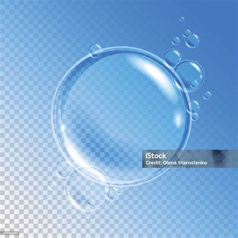 투명 한 물의 거품 투명 한 절연된 현실적인 디자인 요소입니다 3차원 형태에 대한 스톡 벡터 아트 및 기타 이미지 3차원 형태 개념과 주제 과학 Istock