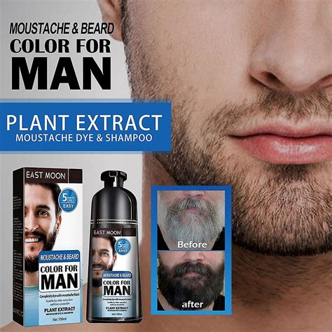 Permanent Beard Hair Dye Color Shampoo Men Natural Black Colour Cover