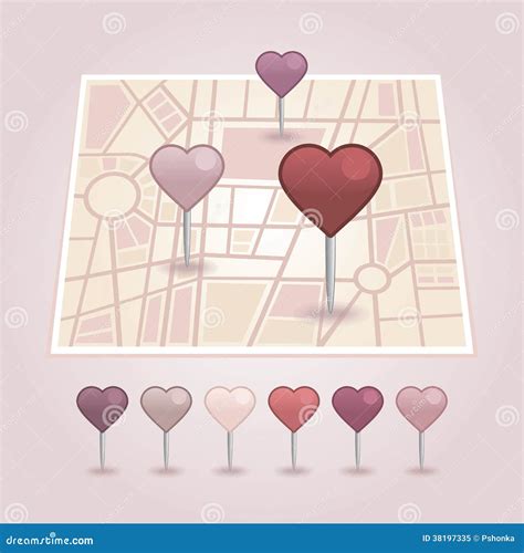 Map Pointer With Heart Icon Stock Vector Illustration Of Concept