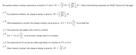 oneclass show that cp cv v dh dp t dp dt v