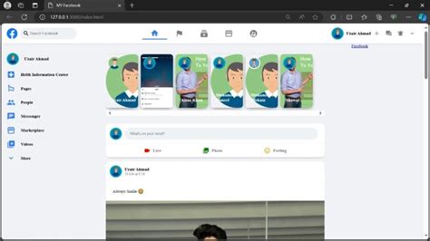 Uzair Ahmad On Linkedin Html Css Javascript Facebookclone