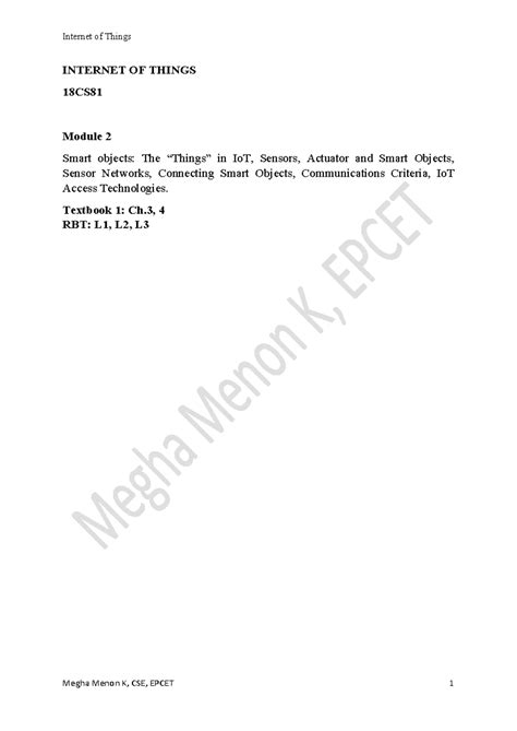 module 2 notes internet of things 18cs module 2 smart objects the