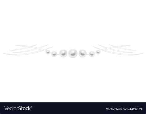 Pearl String Precious Jewel Divider Bead Line Vector Image