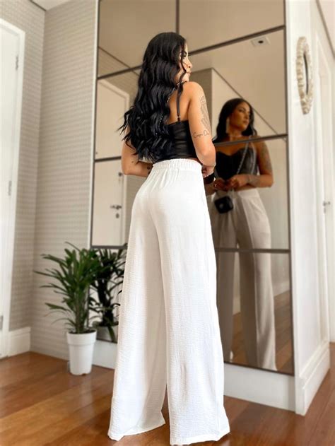 ADD MODA FEMININA EIRELI Calça pantalona em duna bolsos e botao