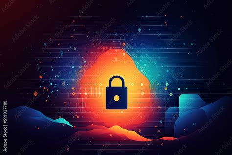 Security Background Design Featuring Orange And Blue Locker In A