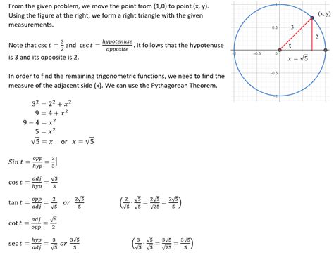 Solved Trigonometric Functions Of Any Angle And The Unit Circle Starting Course Hero