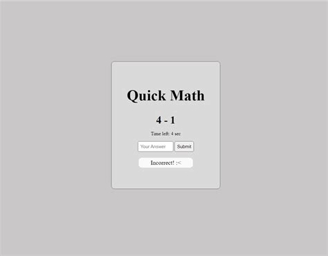 Quick Math Using Html Css And Javascript With Source Code Sourcecodester