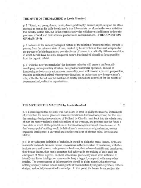 The Myth Of The Machine By Lewis Mumford Pdf