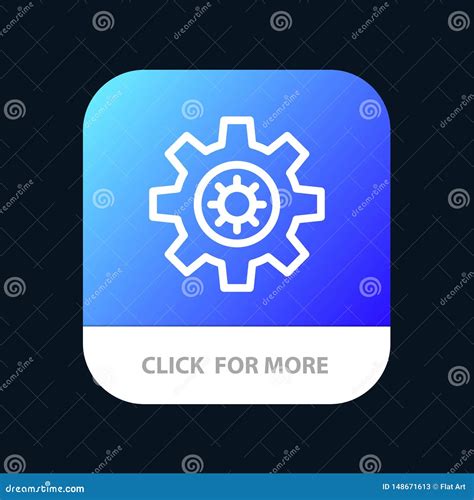 Gear Setting Motivation Mobile App Button Android And Ios Line Version Stock Vector