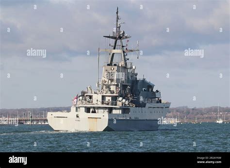 The Royal Navy River Class Offshore Patrol Vessel HMS MERSEY Heading Up