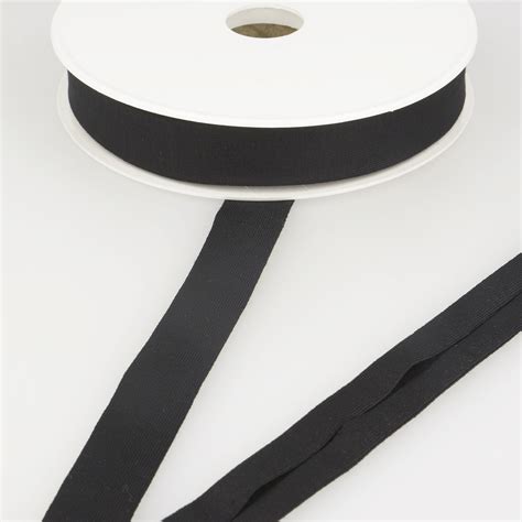 20mm Stretch Jersey Bias Binding Black 014 Sewing Direct