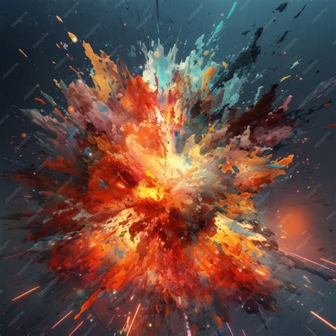Premium Ai Image A Colorful Explosion Is Shown In This Image