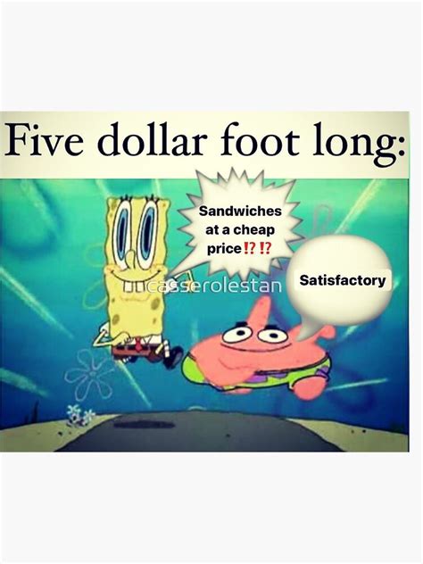 Five Dollar Foot Long Sticker For Sale By Casserolestan Redbubble