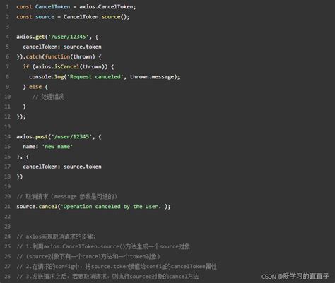 axios使用cancel token取消请求 axios 的 canceltoken 暂停和重新上传 csdn博客