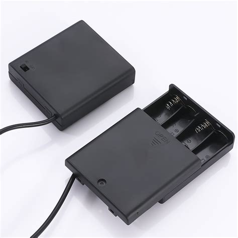 4aa Battery Holder With Cover And Switch 4 Cell Battery Box