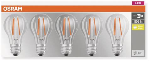 Osram LED Classic E27 Filament 7W 806lm 2700K Fünferpack ab 7 53