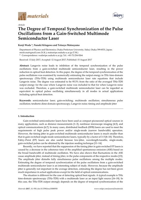 Pdf The Degree Of Temporal Synchronization Of The Pulse Oscillations