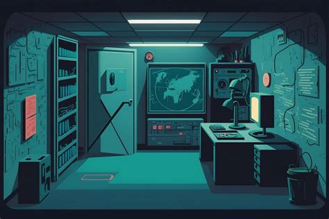 Underground Bunker With Secret Laboratory Background Shelter Science