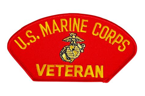 Us Marine Corps Veteran Iron On Red Hat Patch Military Depot