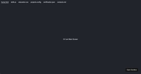 Terminal Portfolio Codesandbox