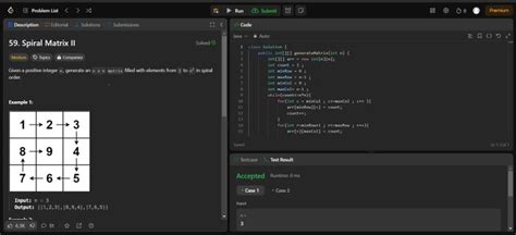 Generated A Spiral Matrix For 100daysofcode Challenge Anupam Kumar Posted On The Topic Linkedin