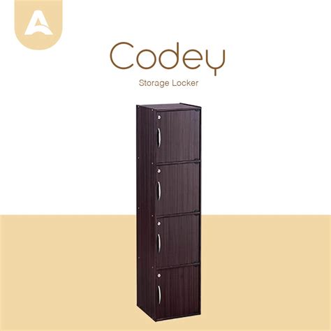 Arturo Codey 4 Door Storage Box With Lock Light Cappuccino Colour