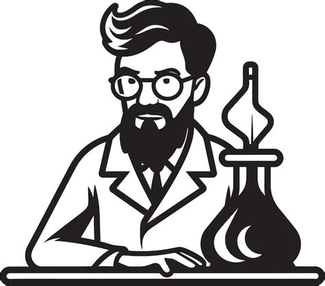 A Man With Glasses And A Lab Coat Is Looking At A Test Tube Premium