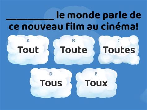 Les Homophones Tout Toute S Tous Et Toux Quiz