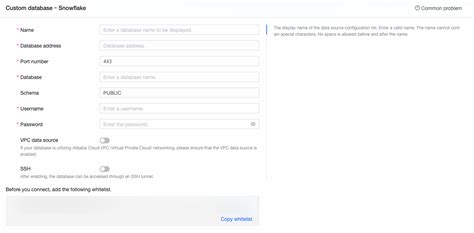 How To Add A User Created Snowflake Data Source Quick Bi Alibaba Cloud Documentation Center