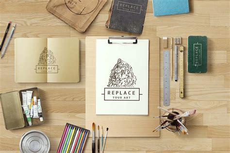 Free Art Equipments Mockups Psd