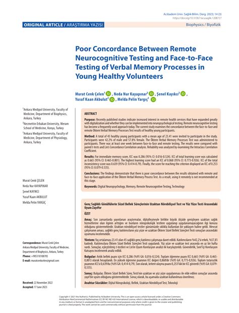 Pdf Poor Concordance Between Remote Neurocognitive Testing And Face