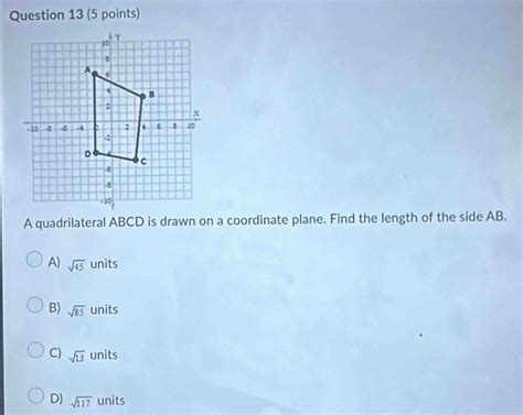 Solved Question Points A Quadrilateral Abcd Is Drawn On A