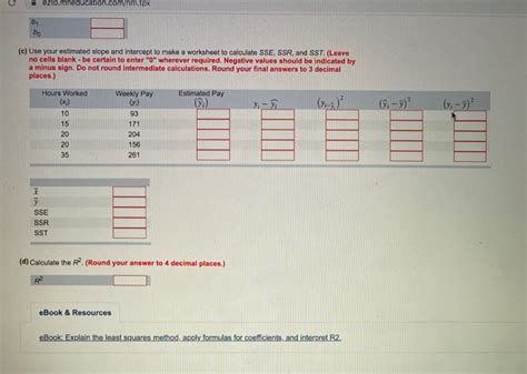 solved a make an excel worksheet to calculate ss ssyy and