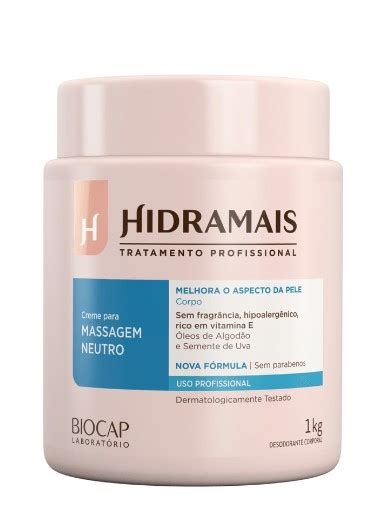 Creme Desodorante Para Massagem Neutro 1kg Hidramais Misstética