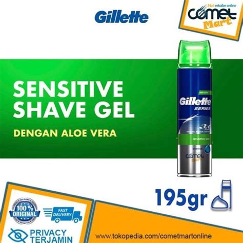 Jual New Gillette Shave Gel Sensitive Aloe Vera Gillete Foam Cukur 195