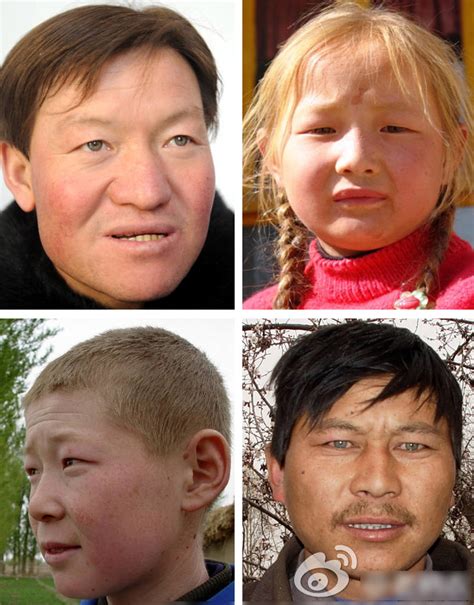 Yeux Bleus Blonds Cheveux Asiatique