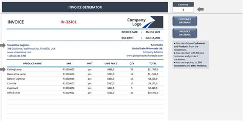Invoice Generator Excel Template Invoice Maker Invoice Excel Template Business Invoice Invoice
