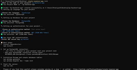 Create Express App Devpost