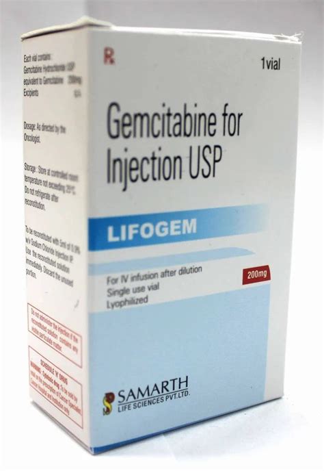 Lifogem Gemcitabine Hcl Injection Samarth Life Sciences Pvt Ltd 1