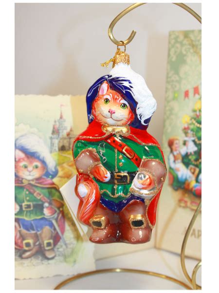 Кот в сапогах стеклянная елочная игрушка в подарочной коробке Ариель купить C доставкой на Ozon