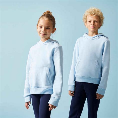 Sweat à Capuche Coton Enfant Bleu Ciel Decathlon
