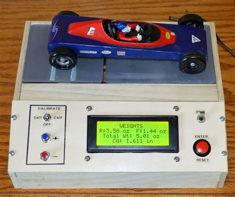 Arduino Powered Pinewood Derby Car Scale Measures Center Of Gravity