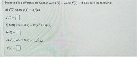Solved Suppose F Is A Differentiable Function With F03