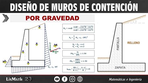 Diseño De Muros De Contención Por Gravedad Youtube