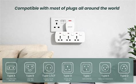 Lencent Multi Plug Extension Socket 3 Way Electrical Outlet Extender
