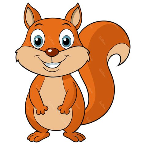 Cartoon Style Cute Squirrel Character Vector File Illustrator Premium