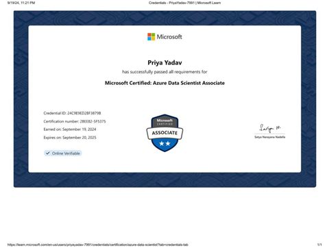 Priya Yadav On Linkedin Datascience Microsoftcertified Machinelearning Dataanalytics